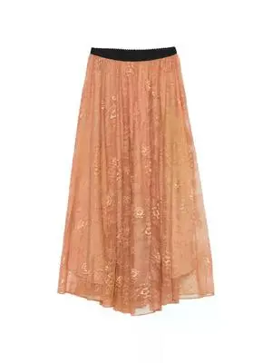 FORTE_FORTE Chantilly Lace-detail Midi Skirt