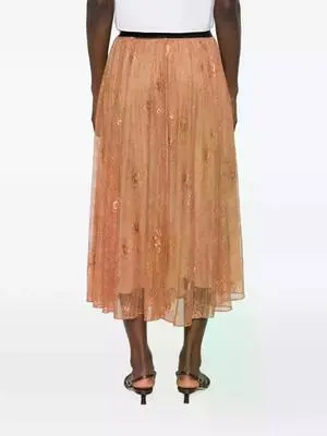 FORTE_FORTE Chantilly Lace-detail Midi Skirt