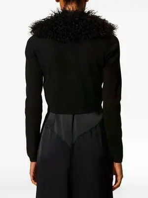 TWINSET Cropped Cardigan With Faux Fur