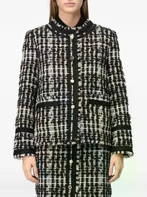 TWINSET Bouclé Jacket With Jewel Buttons - Black
