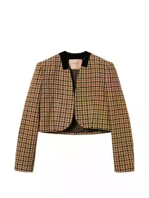 TWINSET Check Bouclé Spencer Jacket