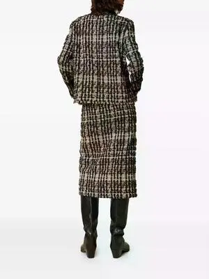 TWINSET Myfo Bouclé Midi Skirt With Buttons