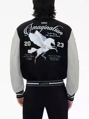Amiri Logo Patch Varsity Bomber Jacket