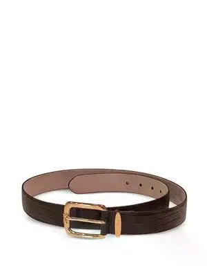 Elie Saab Crocodile-effect Leather Belt - Brown