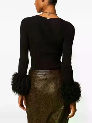 TWINSET Rib Knit Jumper With Faux Fur