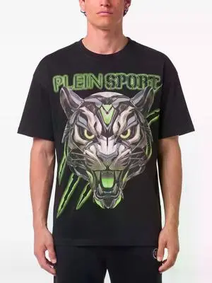 PLEIN SPORT Tiger-print Logo-print T-shirt