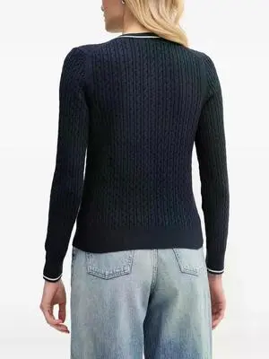 Lacoste Striped Cable-knit Cardigan