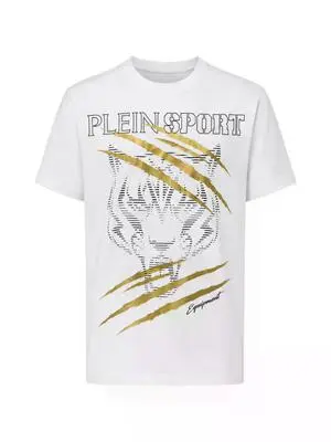PLEIN SPORT Tiger-print Logo-print T-shirt
