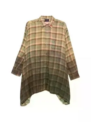 R13 Plaid-patterned Draped Shirt - Neutrals