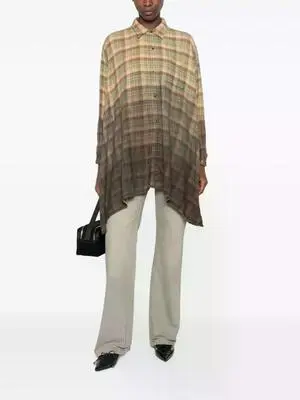 R13 Plaid-patterned Draped Shirt
