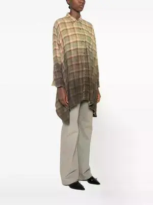 R13 Plaid-patterned Draped Shirt