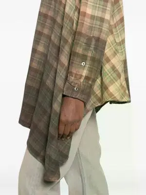 R13 Plaid-patterned Draped Shirt