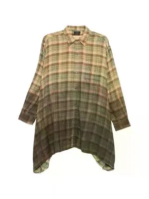 R13 Plaid Patterned Draped Shirt - Neutrals