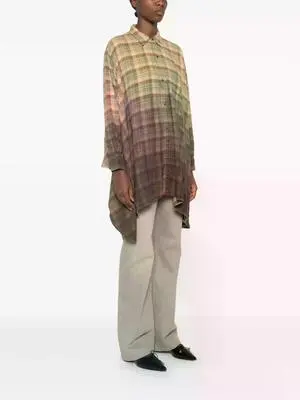 R13 Plaid Patterned Draped Shirt