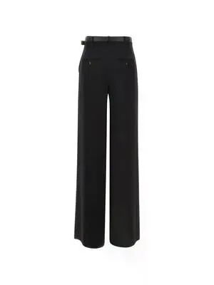 Max Mara Belted Wide-leg Trousers - Black