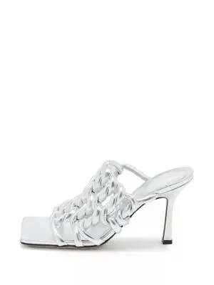 Bottega Veneta Silver Tone Sandals For Women