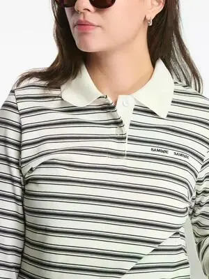 SAMSOE SAMSOE Striped Long-sleeve Polo Shirt