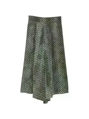 ZIGGY CHEN Geometric Print Drawstring Skirt