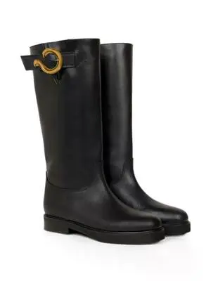 Etro Leather Boots With Paisley-buckle