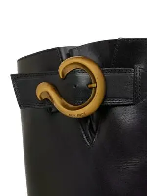 Etro Leather Boots With Paisley-buckle