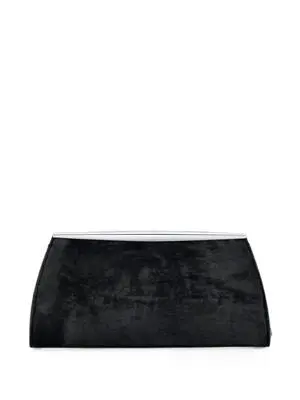 Tyler Ellis Suzannah Crushed-velvet Clutch Bag - Black