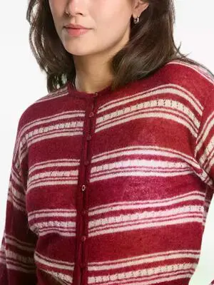 SAMSOE SAMSOE Striped Button-front Cardigan