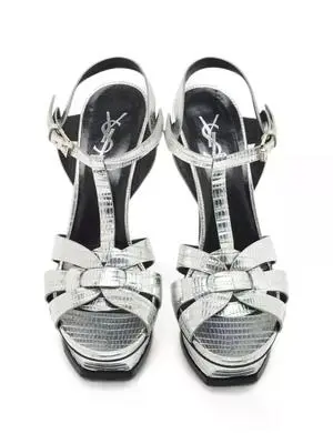 Saint Laurent Tribute Lizard-embossed Sandals