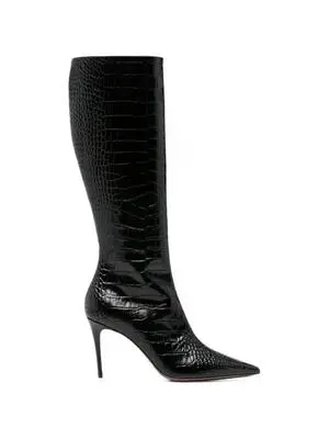 Paris Texas Vera Croc-effect Boots - Black