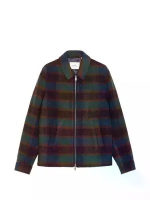 LES DEUX Checked Zip-up Jacket With Spread Collar