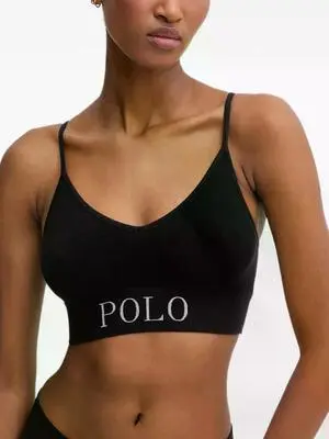 Polo Ralph Lauren Logo-underband Ribbed Bra - Black