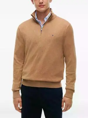 Tommy Hilfiger Quarter-zip Logo-embroidered Sweater