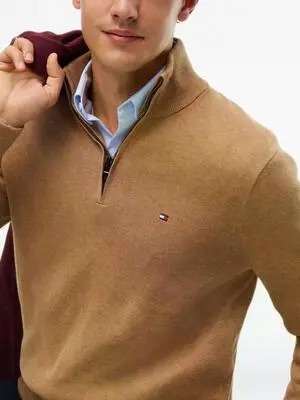 Tommy Hilfiger Quarter-zip Logo-embroidered Sweater