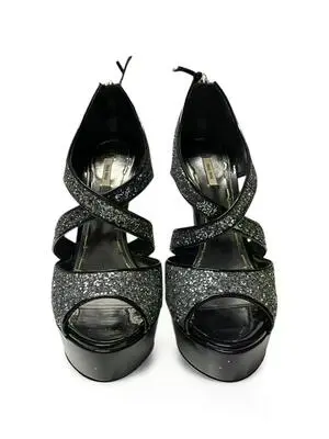 Miu Miu Glitter Platform Sandals