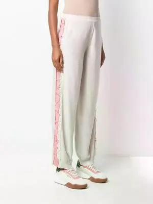Stella McCartney Cotton Track Pants With Logo Stripe Down Legs