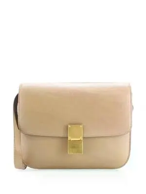 Celine Classic Box Bag Grainy Leather Medium Crossbody Bag - Brown