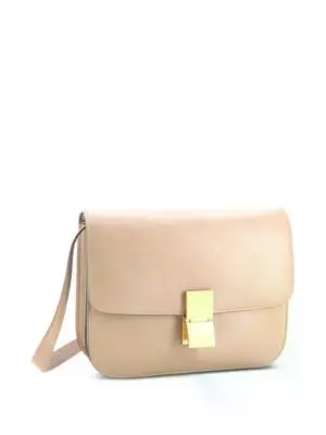 Celine Grainy Leather Medium Crossbody Bag - Brown