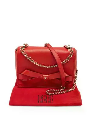 Carolina Herrera Bow Flap Shoulder Bag - Red