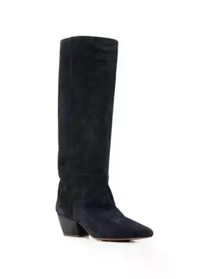 FORTE_FORTE Pointed Toe Suede Knee-high Boots