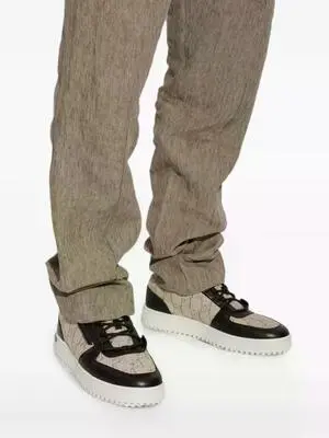 Emporio Armani Monogram-print Panelled Sneakers