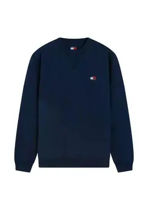 Tommy Hilfiger Logo-patch Crew-neck Sweater - Blue