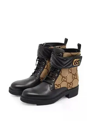 Gucci Matelassé Gg Combat Boots