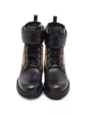 Gucci Matelassé Gg Combat Boots