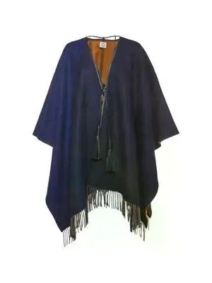 Hermès Wool Tassel Fringe Poncho