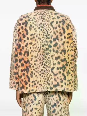 R13 Leopard-print Corduroy-collar Jacket