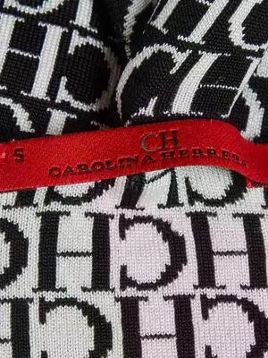 Carolina Herrera Monogram Intarsia Roll Neck Sweater