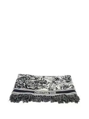 Dior Oblique-pattern Beach Towel - White