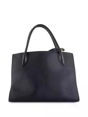Prada Monochrome Saffiano With City Calf Medium Tote Bag