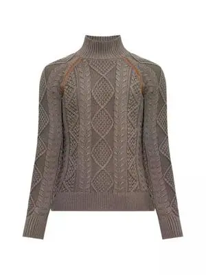 DIESEL® K-inome Cable Knit Mock Neck Jumper