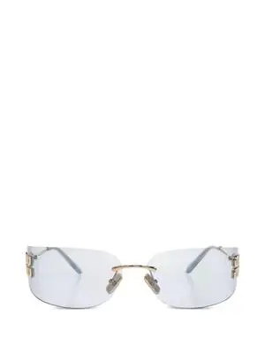 Miu Miu Rimless Logo-plaque Sunglasses - Gold