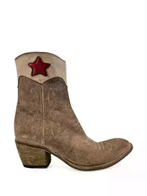 MADISON MAISON Pointy Star-patch Cowboy Boots - Brown